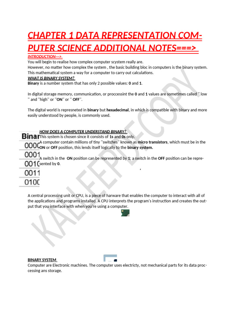 Understanding Binary and Hexadecimal Systems | PDF | Central Processing ...