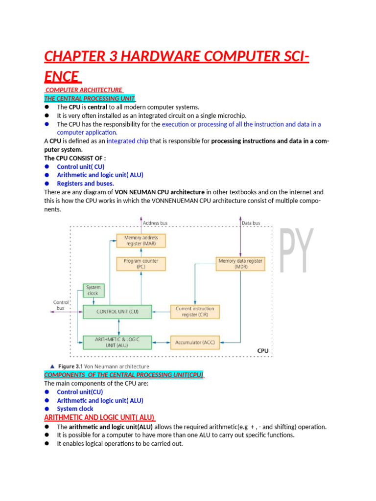 Grade 11 Chapter 3 Computer Science | PDF | Random Access Memory | Computer Data Storage