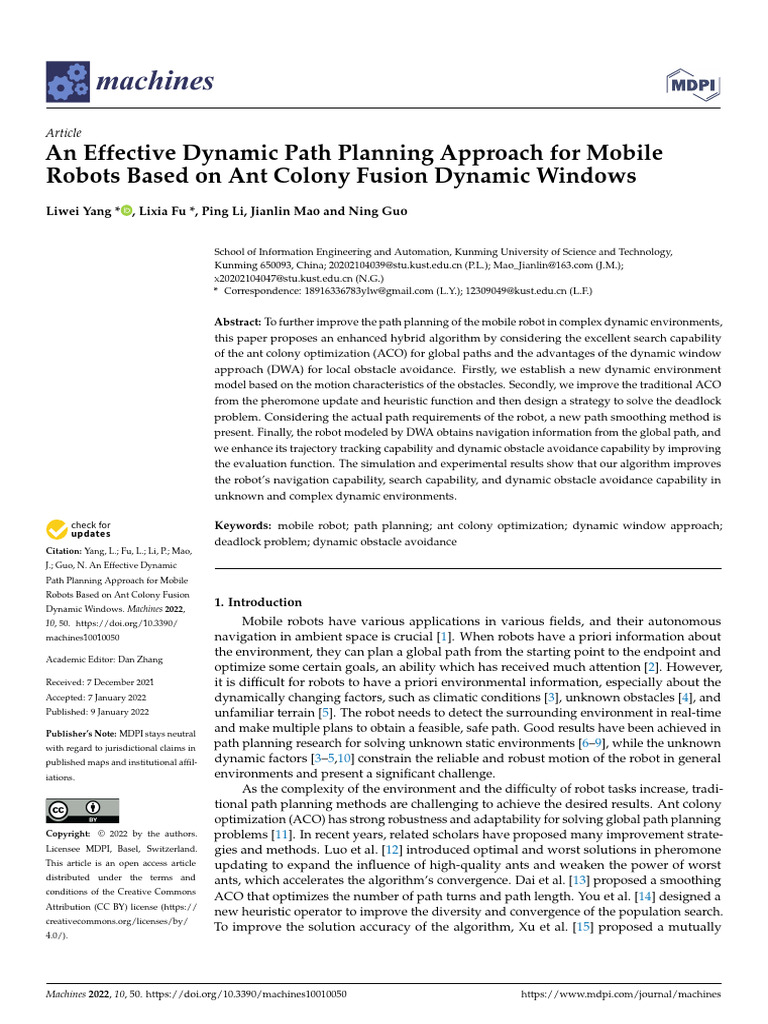 1 - An Effective Dynamic Path Planning Approach For Mobile | PDF ...