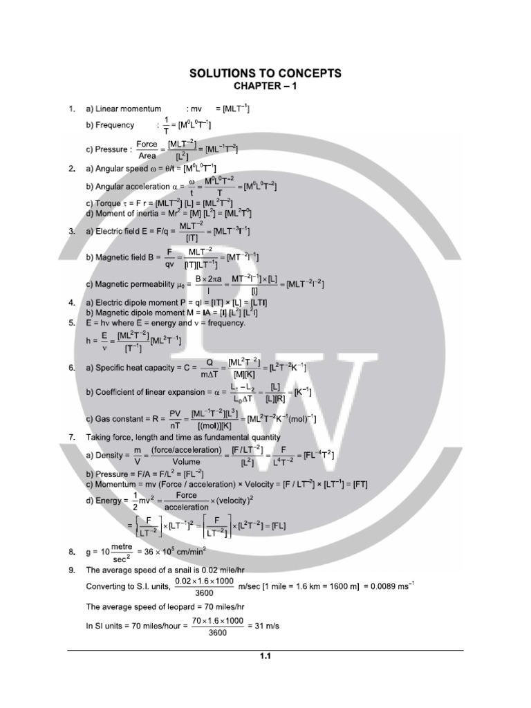 HC Verma Ch1 Solutions | PDF