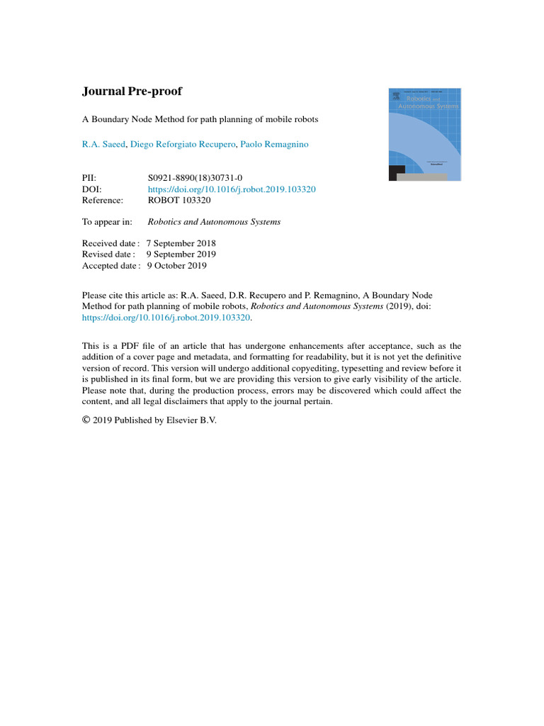 18 A Boundary Node Method For Path Planning Of Mobile Robots Pdf Theoretical Computer 0539
