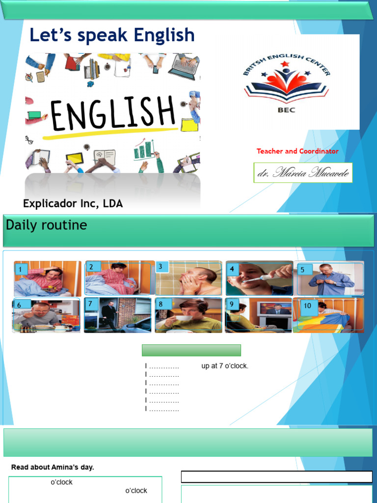 Daily Routine English Lesson Guide | PDF | Lunch | Cuisine