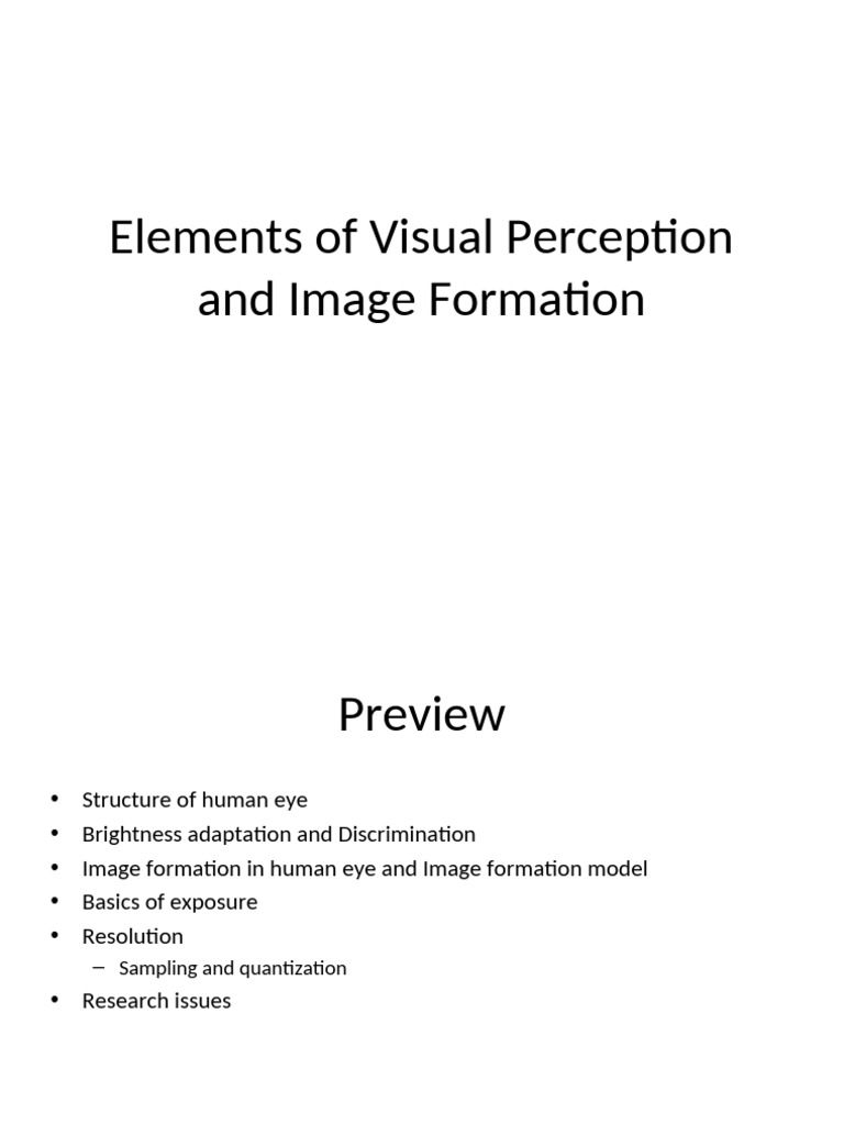 Unit-I Elements of Visual Perception | PDF | Eye | Human Eye