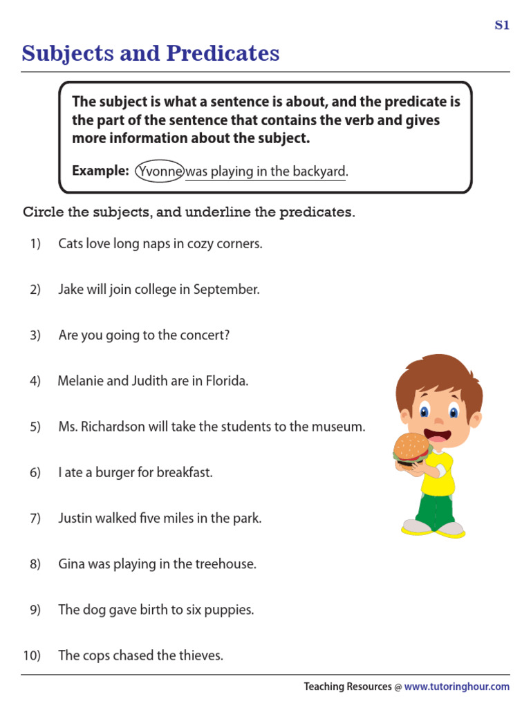 Identify Subject and Predicates | PDF | Language Arts & Discipline | Art