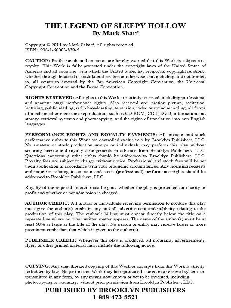 LegendOfSleepyHollow Script | PDF | The Legend Of Sleepy Hollow