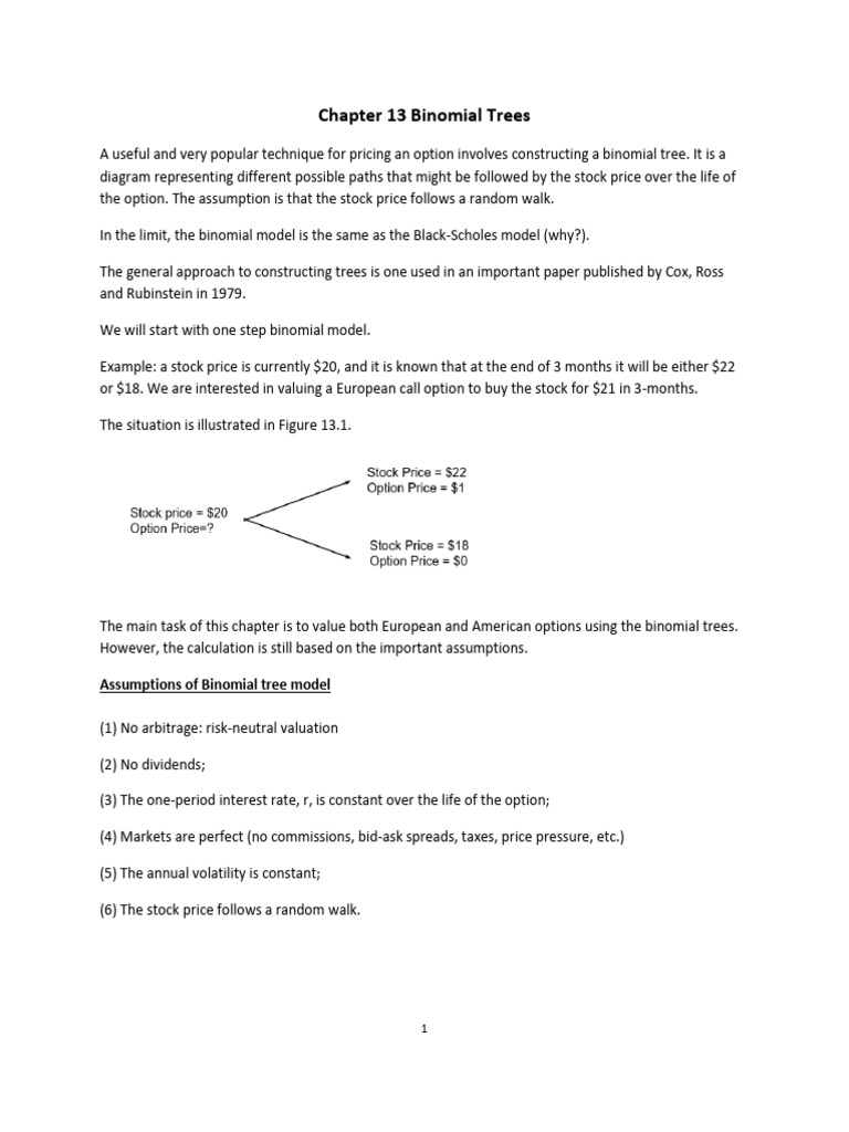 Chapter 13 Binomial Trees | PDF | Option (Finance) | Put Option