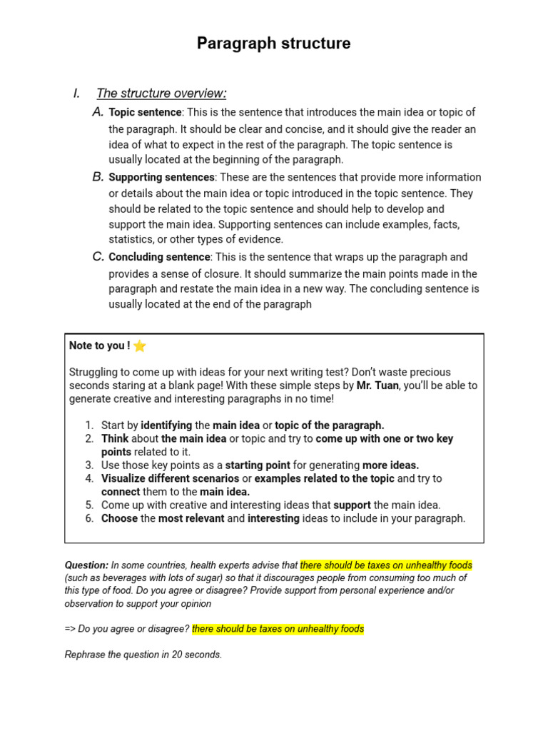 Paragraph Structure Identify Exercise 1 | PDF | Essays | Reason