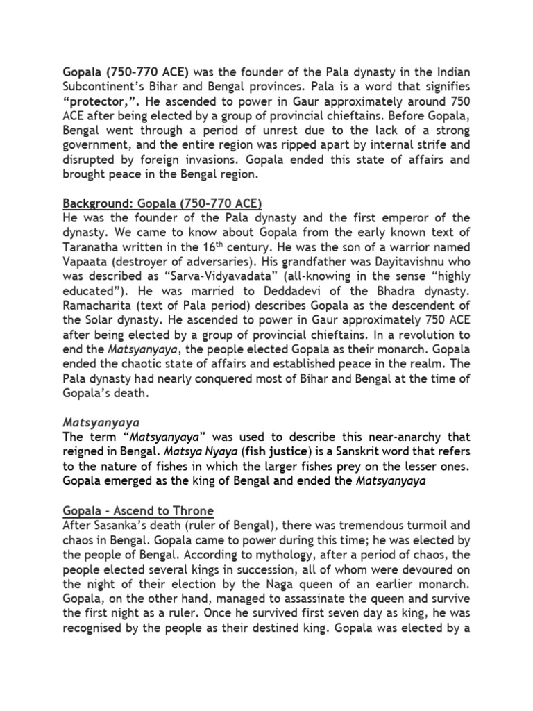 Gopala-The Pala King | PDF | Classics