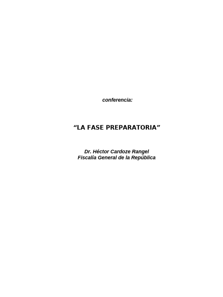 Conferencia 3 La Fase Preparatoria en El COPP | PDF | Queja | Fiscal