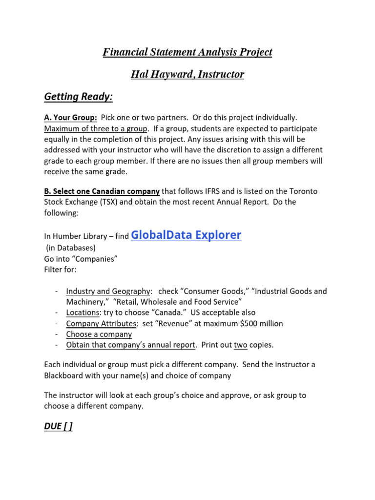 Financial Analysis Project Instructions | PDF | Debt | Income Statement