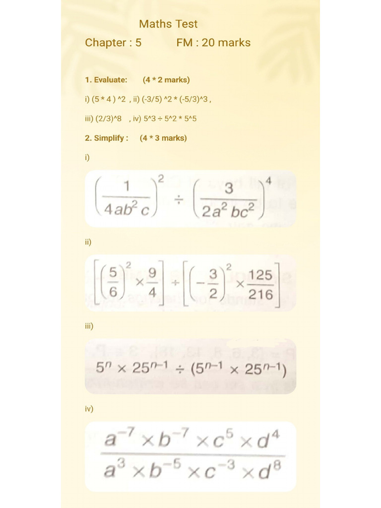 Maths Test | PDF