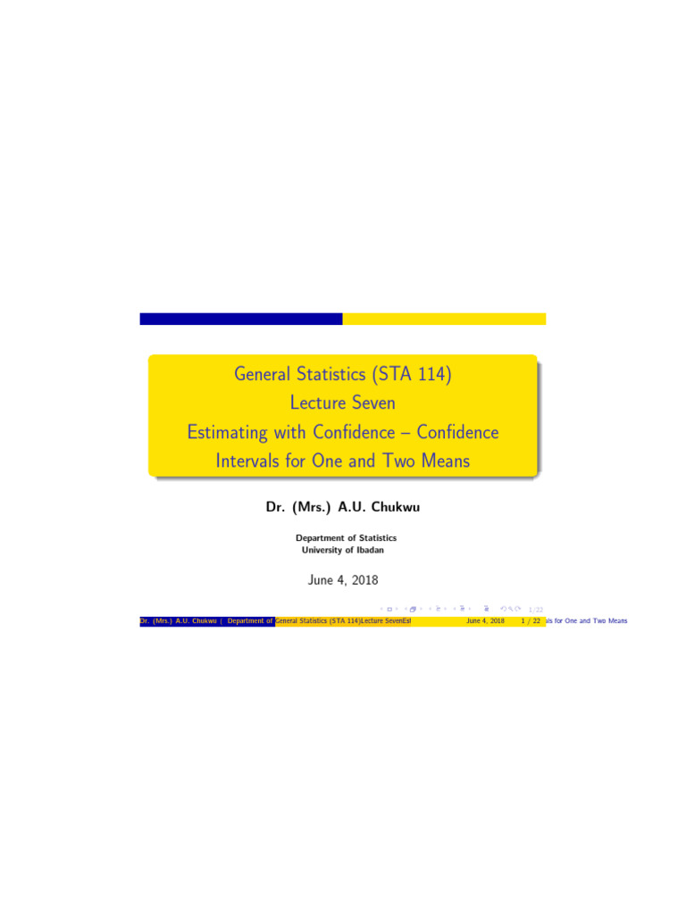 Confidence Intervals for Means | PDF | Confidence Interval | Statistics