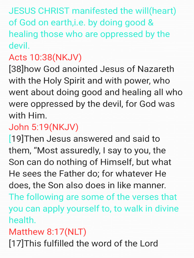 DIVINE HEALTH - Manifesting The Godlife | PDF