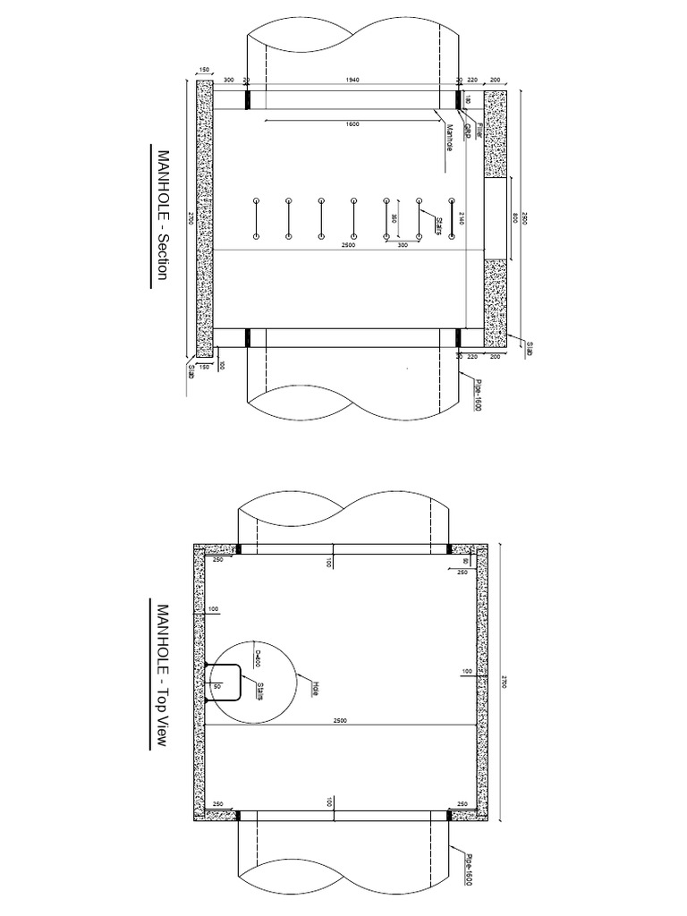 Manhole Pipe Connection-R | PDF | Sewerage | Hydraulic Engineering