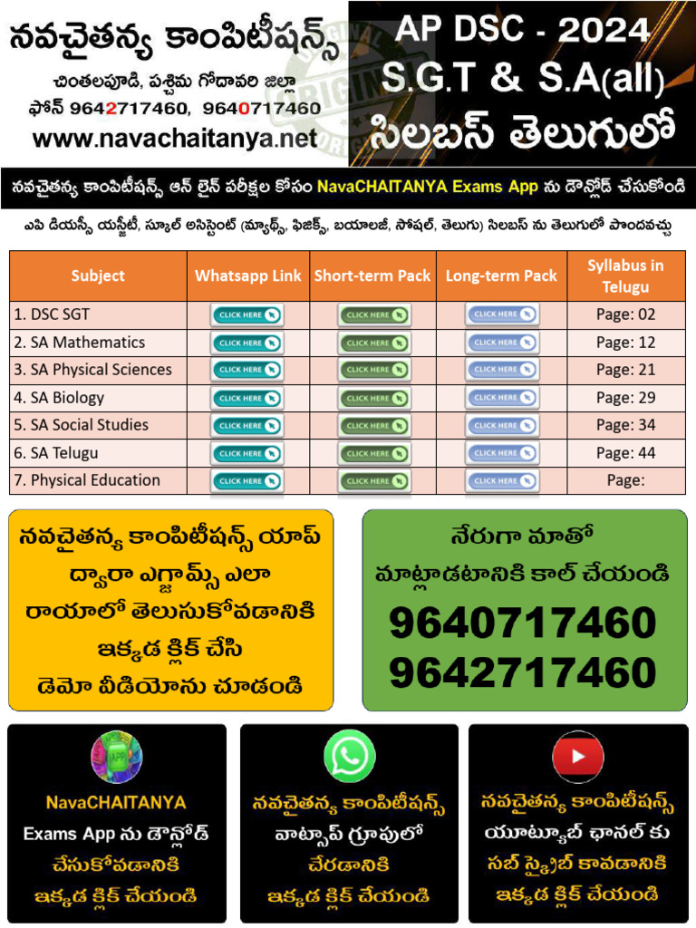 AP DSC Syllabus in Telugu | PDF | Science
