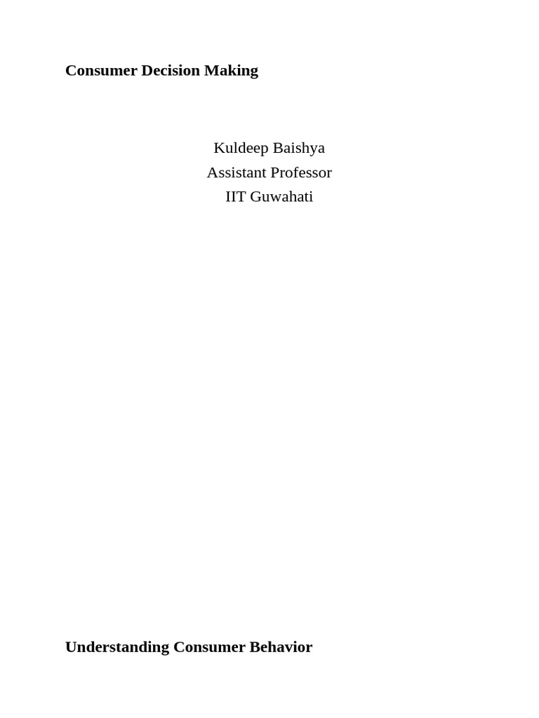 Understanding Consumer Decision Making | PDF | Consumer Behaviour ...