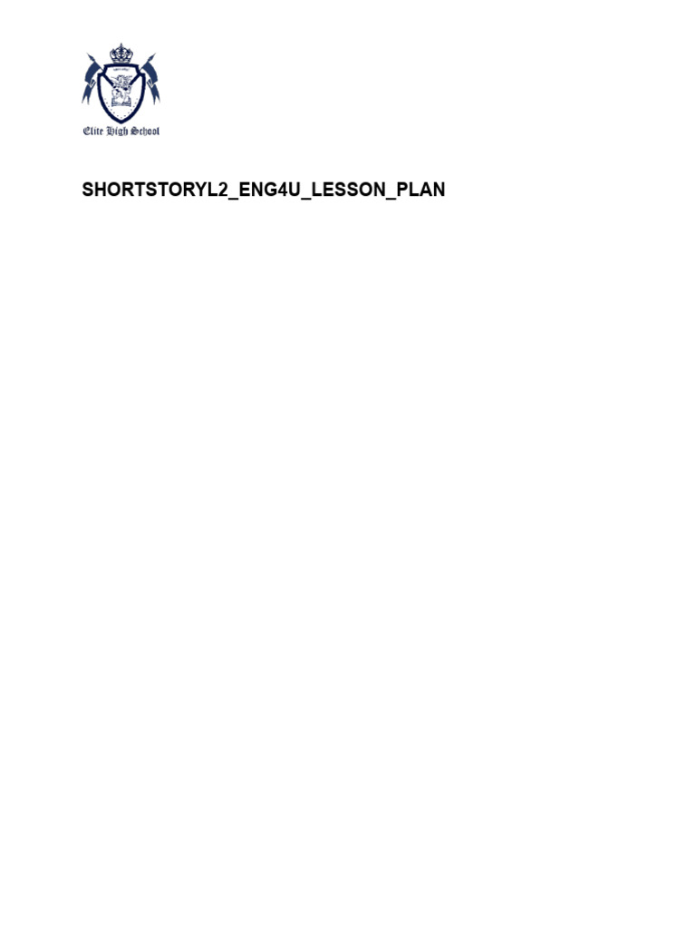 Shortstoryl2 Eng4u Lesson Plan | PDF | Gothic Fiction | Edgar Allan Poe