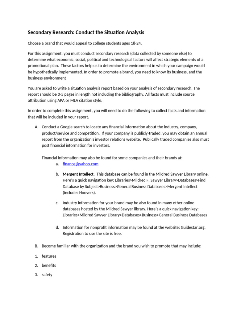 Conducting A Situation Analysis | PDF | Brand | Drink