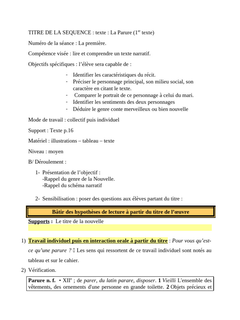 Fr-4e-Préparation Du 1er Texte | PDF | Fiction générale