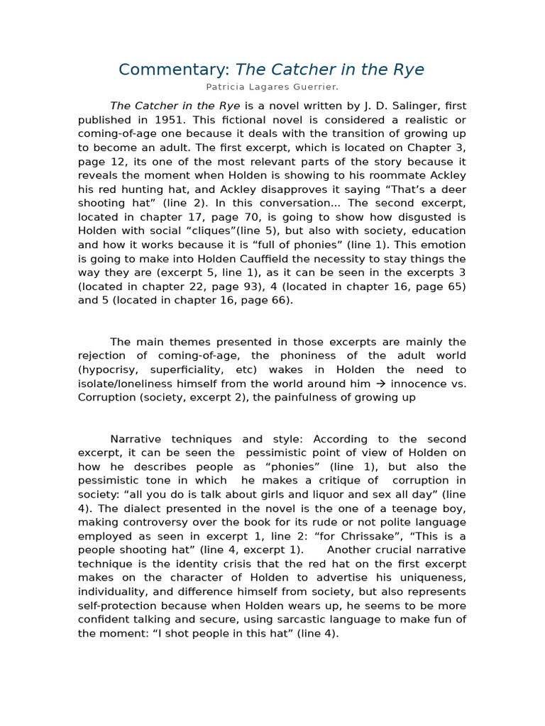 The Catcher in The Rye | PDF | Social Science | History