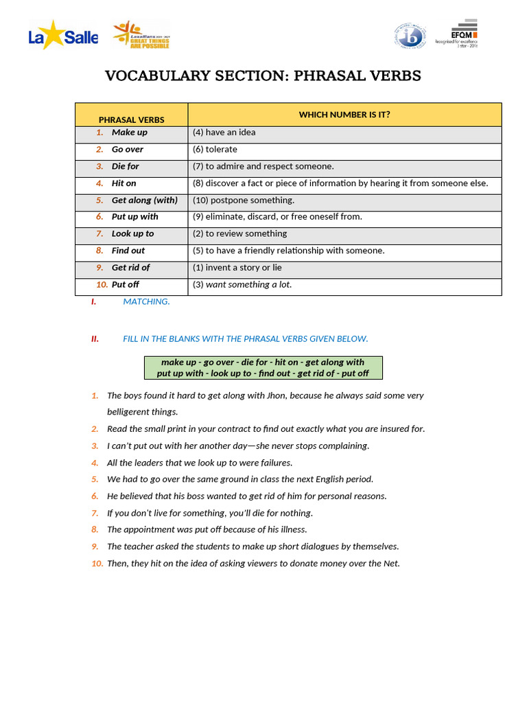 Essential Phrasal Verbs Guide | PDF | Language Arts & Discipline