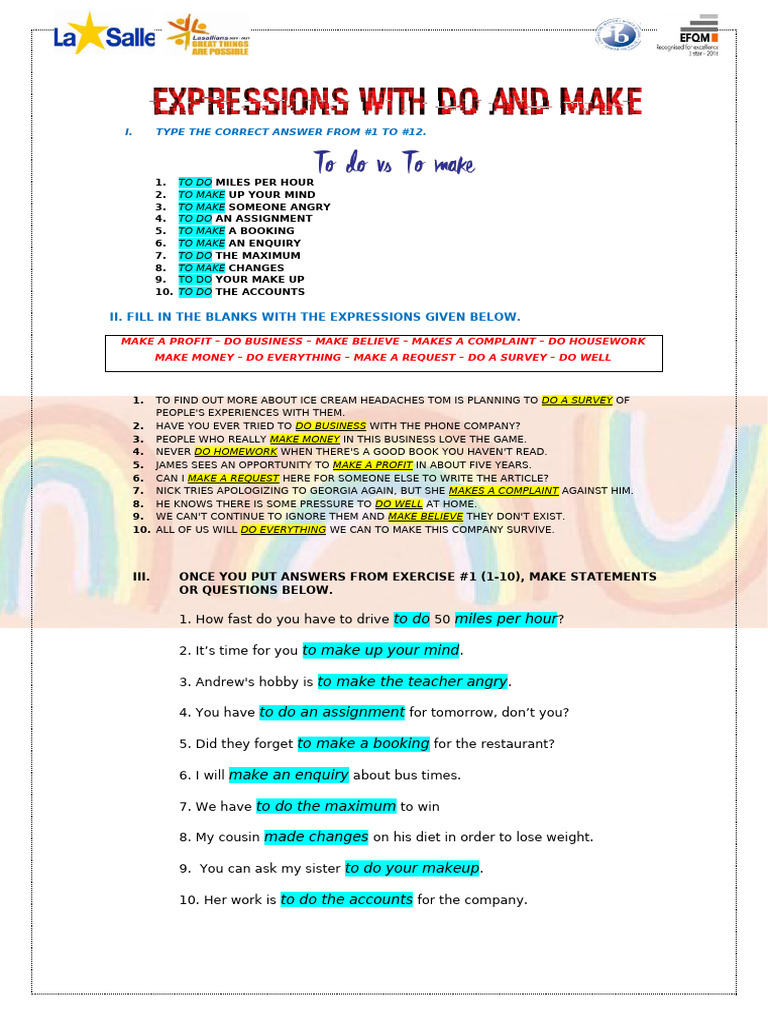 DO vs MAKE (Resolved) | PDF