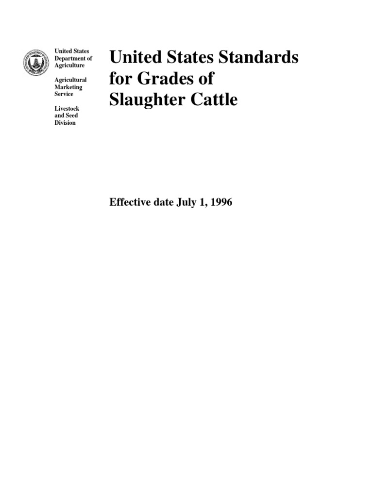 U.S. Standards for Slaughter Cattle Grades | PDF | Bull | Cattle