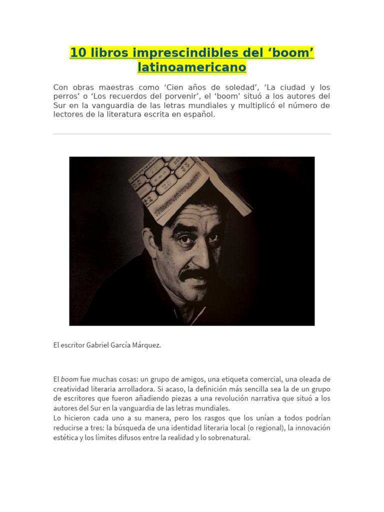 Libros Clave del Boom Latinoamericano | PDF