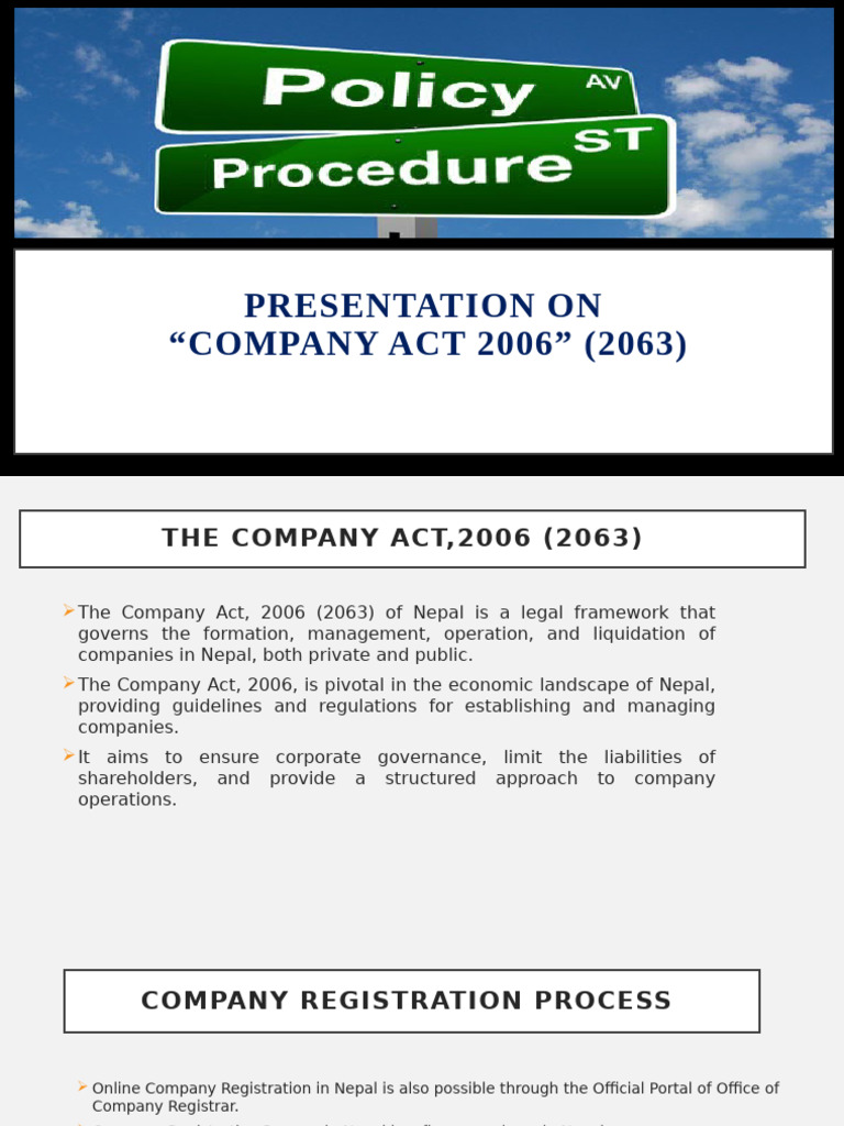 Company Act Presentation (Autosaved) | PDF | Articles Of Association ...