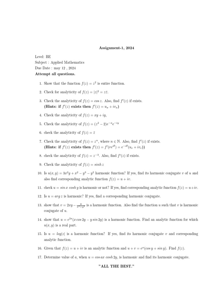 Applied Maths Assignment 1 | PDF