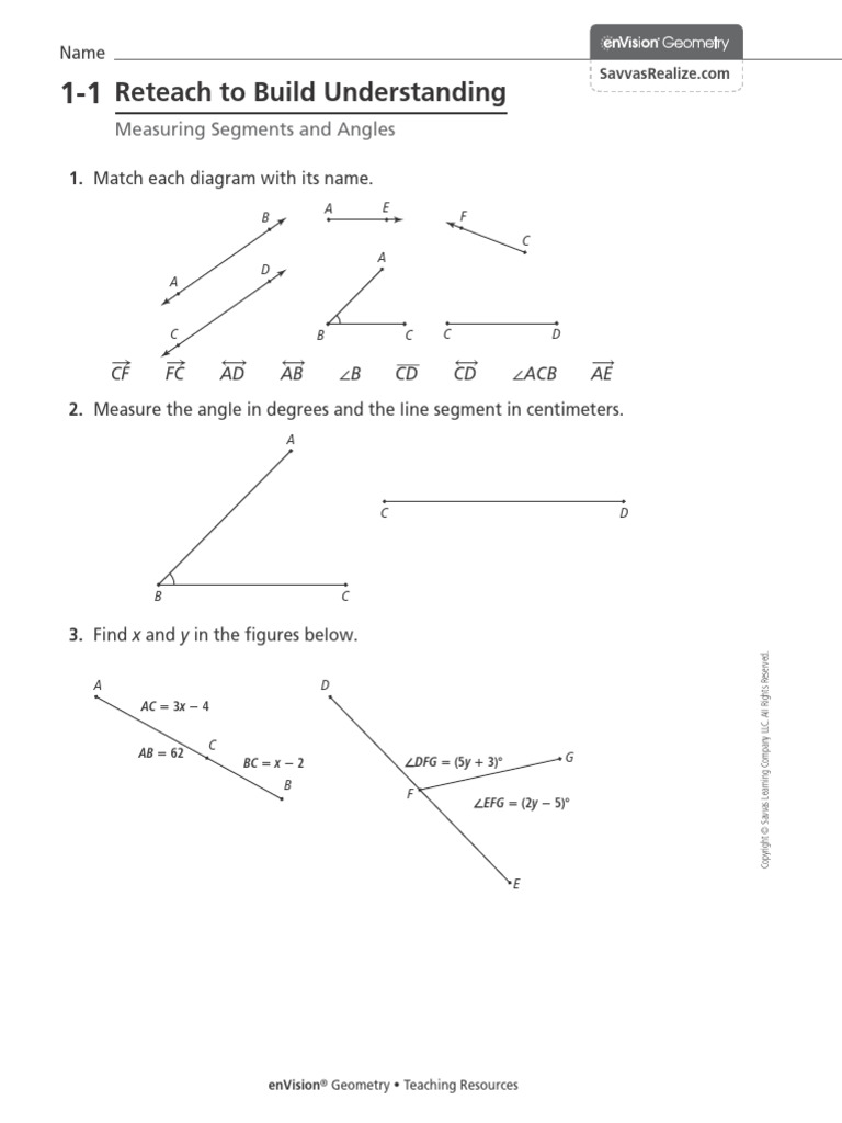 1-1 - Reteach To Build Understanding PDF | PDF