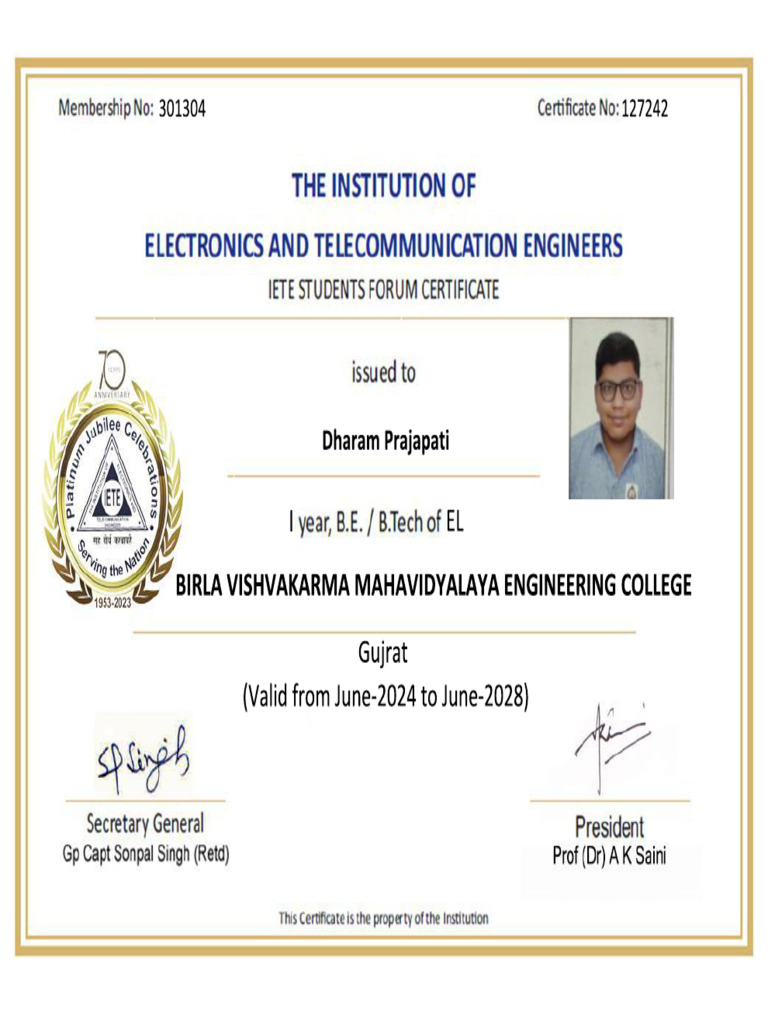 IETE Certificate | PDF | Teaching Methods & Materials | Technology & Engineering