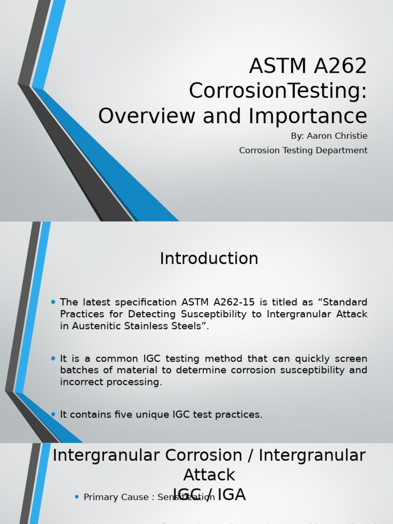 ASTM A262 Overview and Importance | PDF | Chemical Substances ...