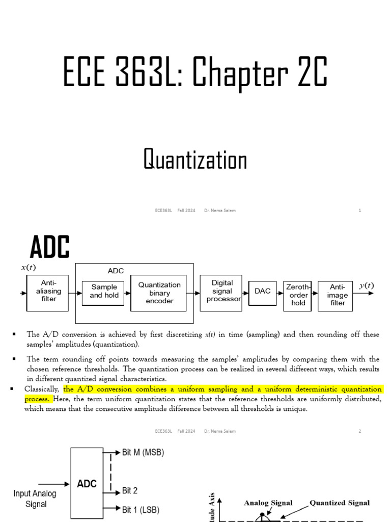 ECE363L Ch2c Quantization F24 | PDF | Analog To Digital Converter ...