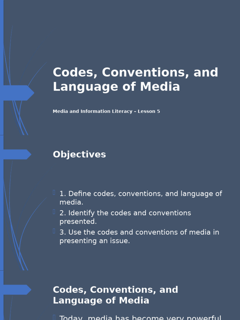 MIL Lesson 5 - Codes & Conventions of Media | PDF | Typefaces | Information