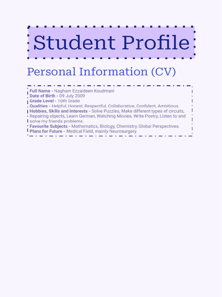 Student Profile | PDF