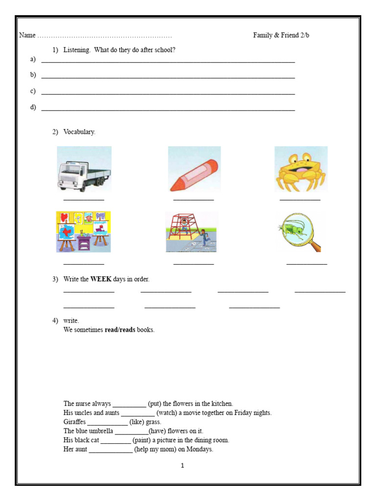 Family and Friend 2b | PDF | Language Arts & Discipline