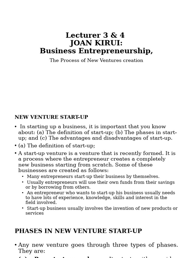 New Venture Creation (2) | PDF | Entrepreneurship | Startup Company