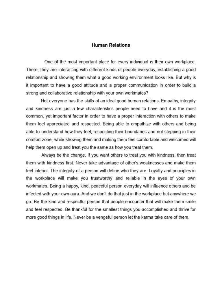 Human Relations | PDF