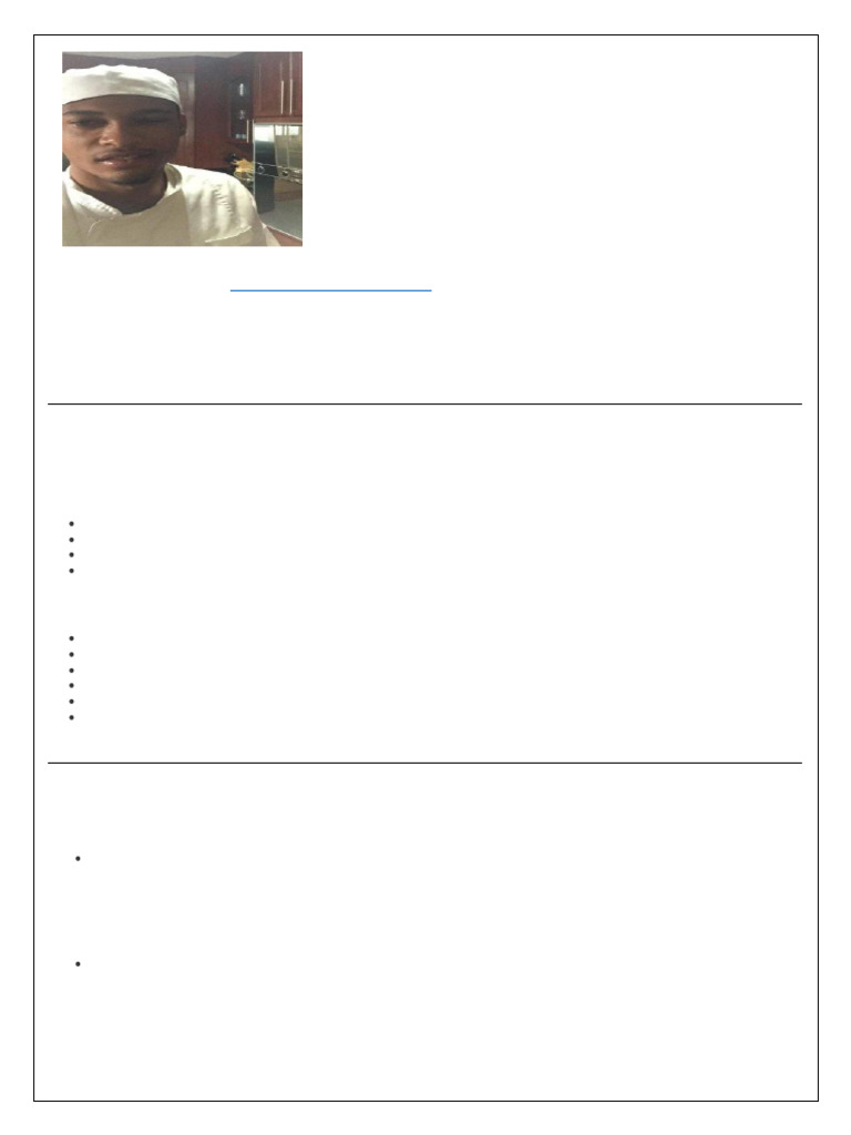 Blyth Nyasha RESUME | PDF | Chef | Waiting Staff