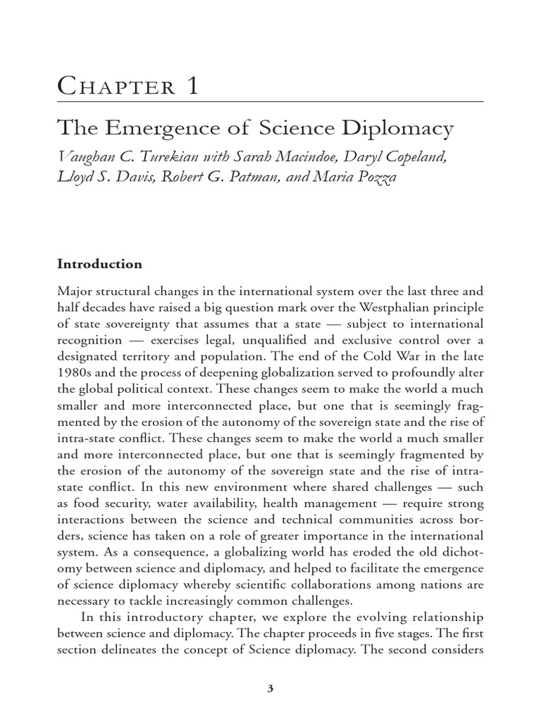 The Emergence of Science Diplomacy | PDF | Science | Intergovernmental ...