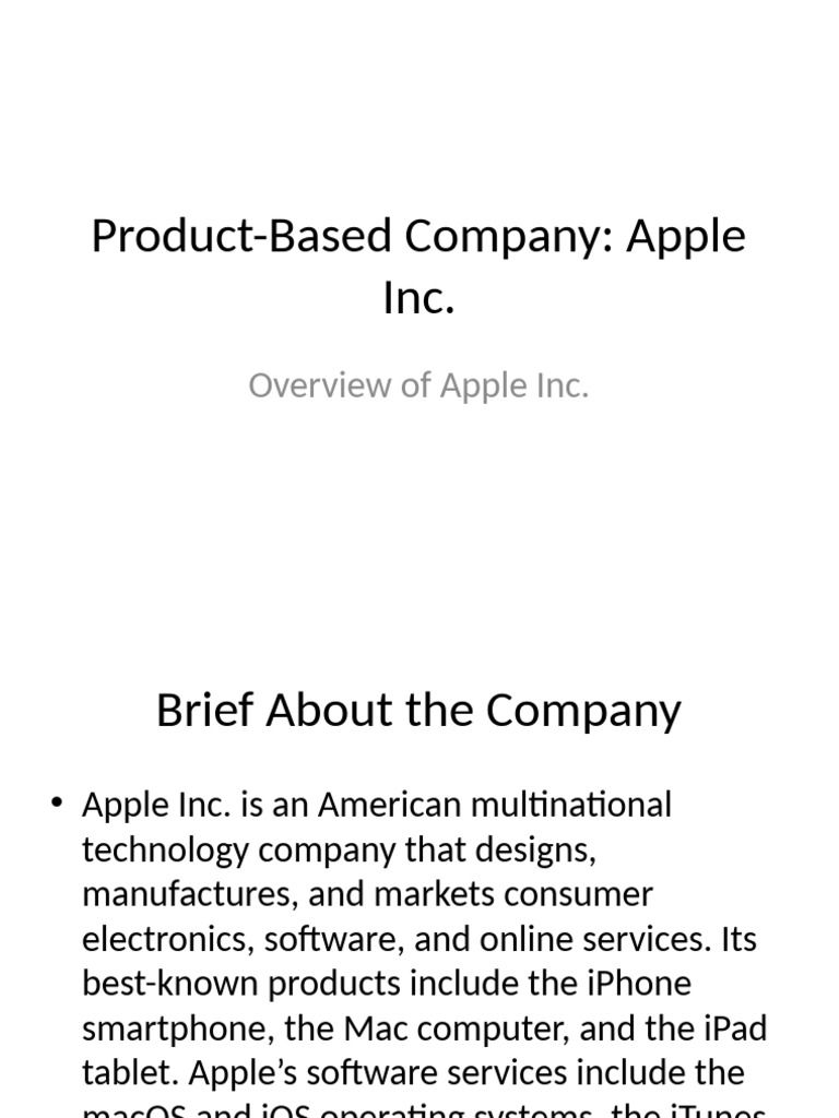 Apple Inc Presentation | PDF | Apple Inc. | Apple Inc. Hardware