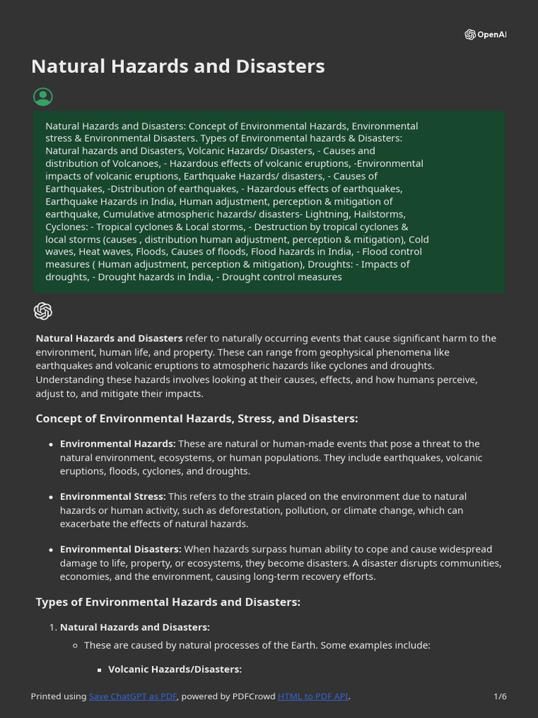 Understanding Natural Hazards and Disasters | PDF | Erosion | Natural ...