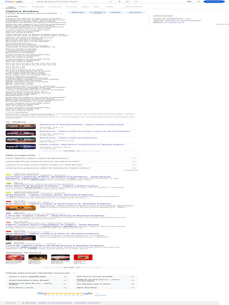 Ojitos Lindos - Buscar Con Google 2 | PDF | Canciones escritas | Musica ...
