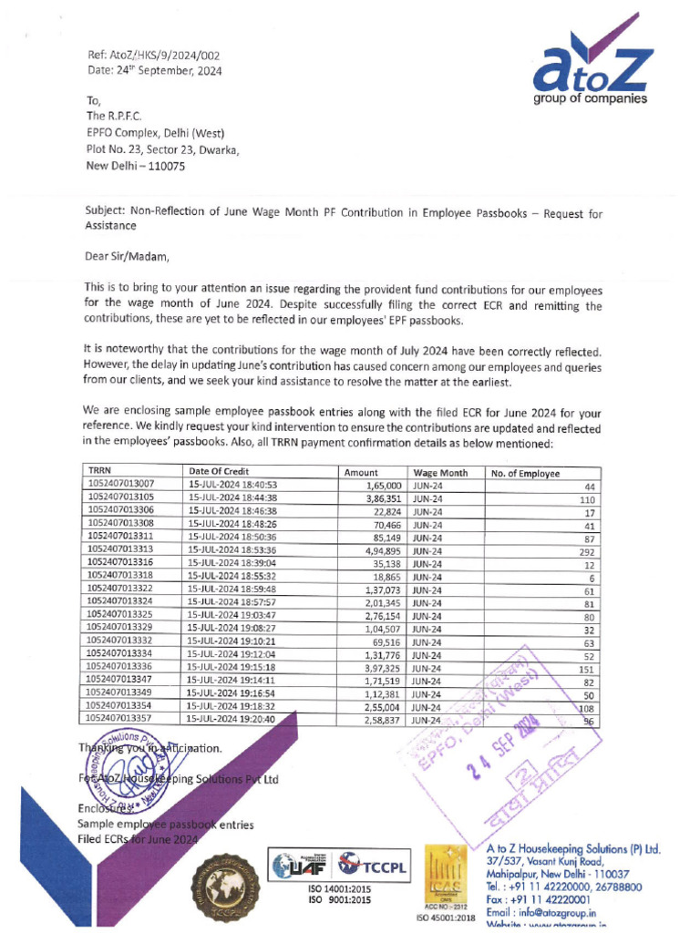 Letter Receiving - PF Office | PDF