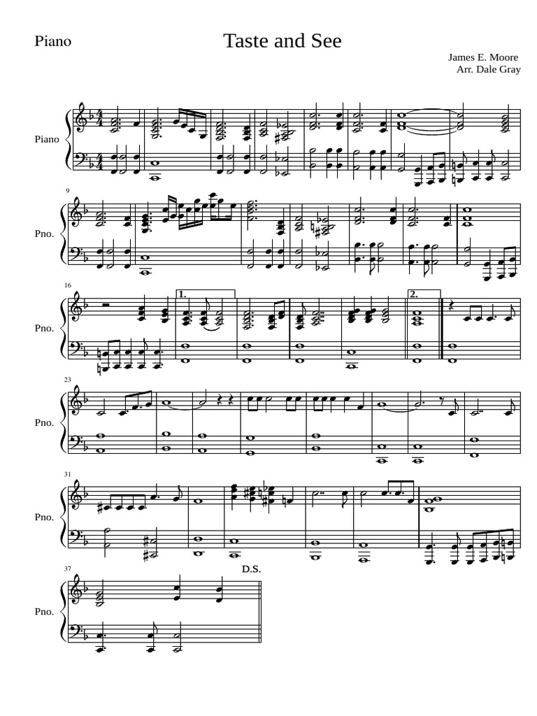Taste and See: Piano | PDF