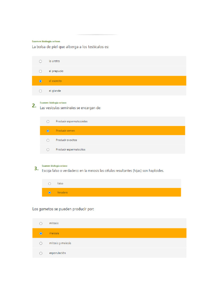 5 Preguntas Basicas de Biologia | PDF