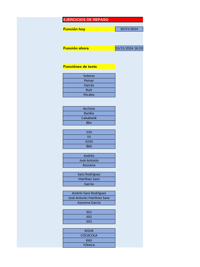 1 Excel - Repaso Funciones Texto | PDF
