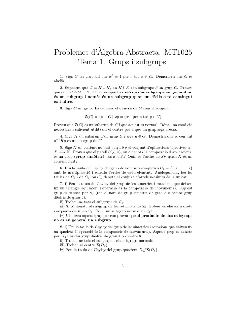 Problemes Tema 1-.MT1025 | PDF