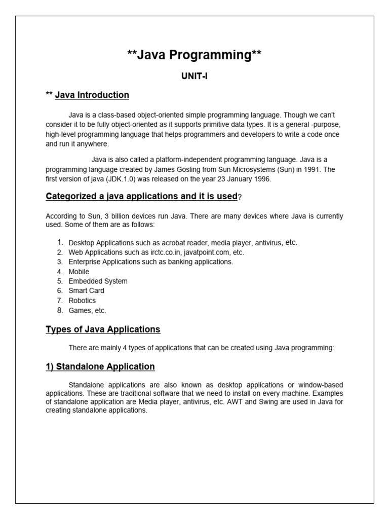 java unit 2 | PDF | Class (Computer Programming) | Method (Computer Programming)